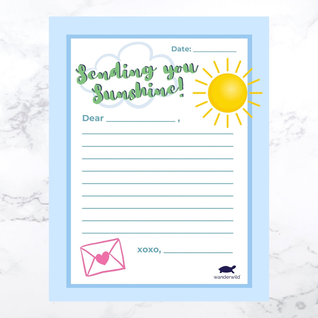 Printable: Sending You Sunshine Letter Template – WANDERWILD CO
